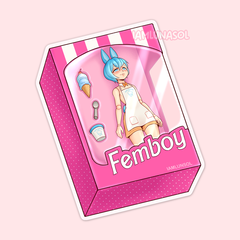 Femboy Beau Doll Vinyl Sticker – Shop I Am Luna Sol