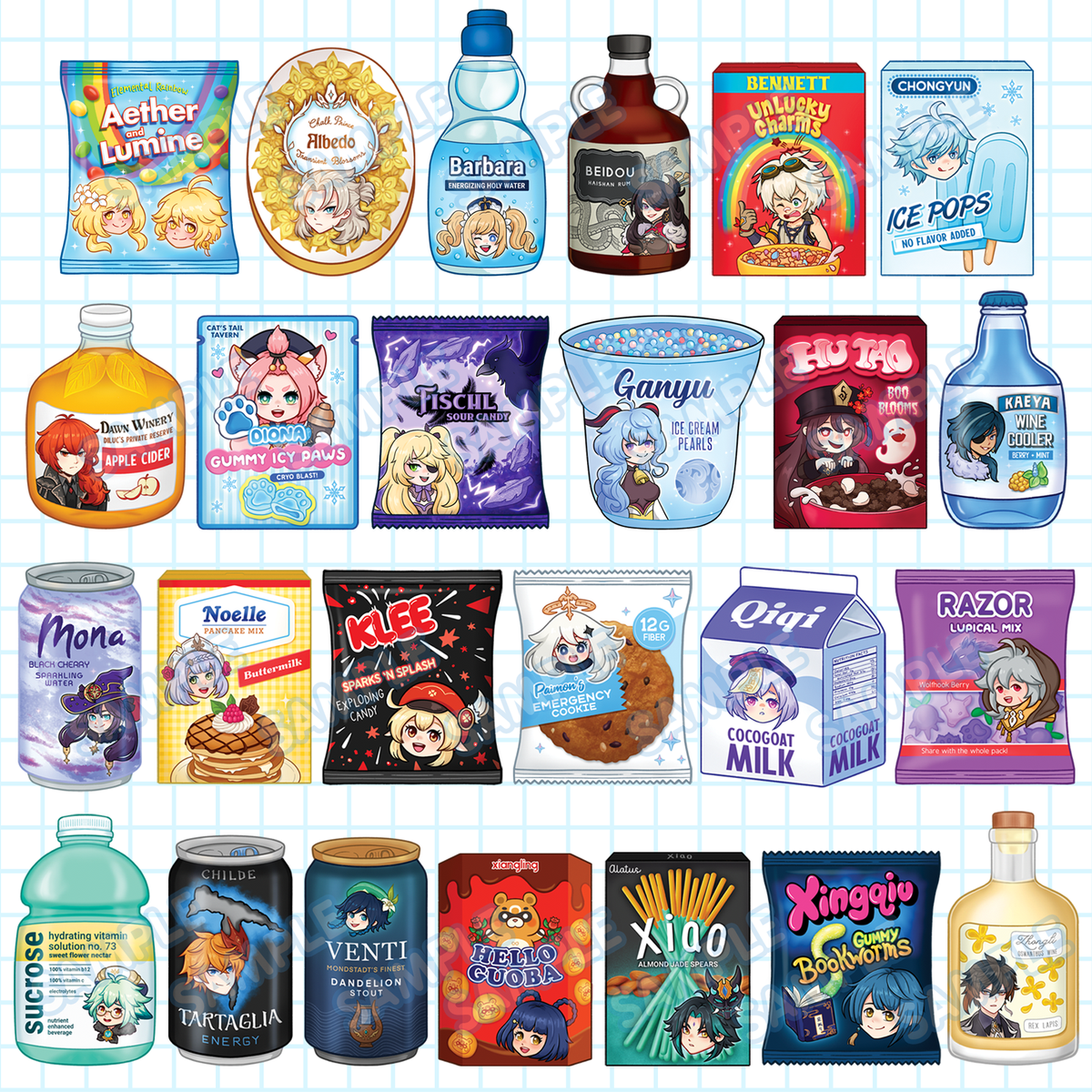 Genshin Impact Snacktime Keychains *LAST CHANCE* – Shop I Am Luna Sol